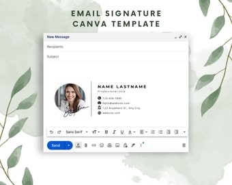 Email Signature Canva Template, Gmail Signature, Modern Email Signature ...