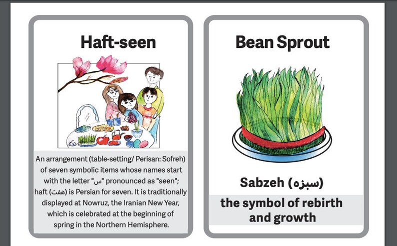 Printable Haft-seen Flash Cards, Coloring Pages, Digital Downloadable ...