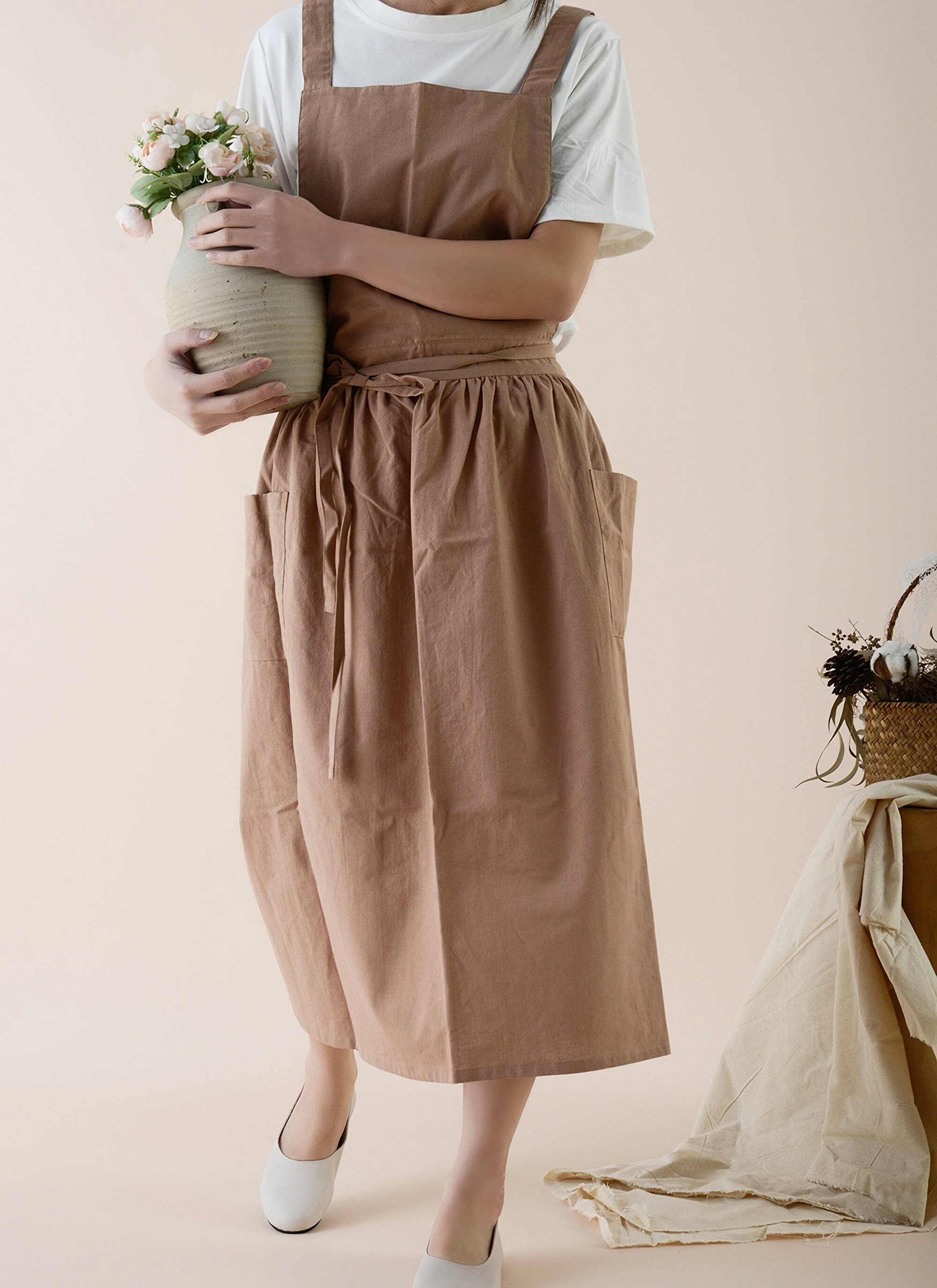 Cotton Kitchen Apron Waterproof for Women Pinafore Dress - Etsy UK