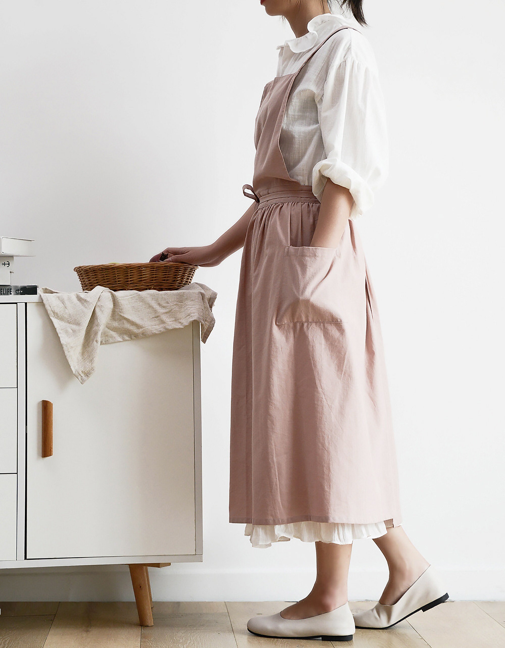 Cotton Kitchen Apron Waterproof for Women Pinafore Dress - Etsy UK