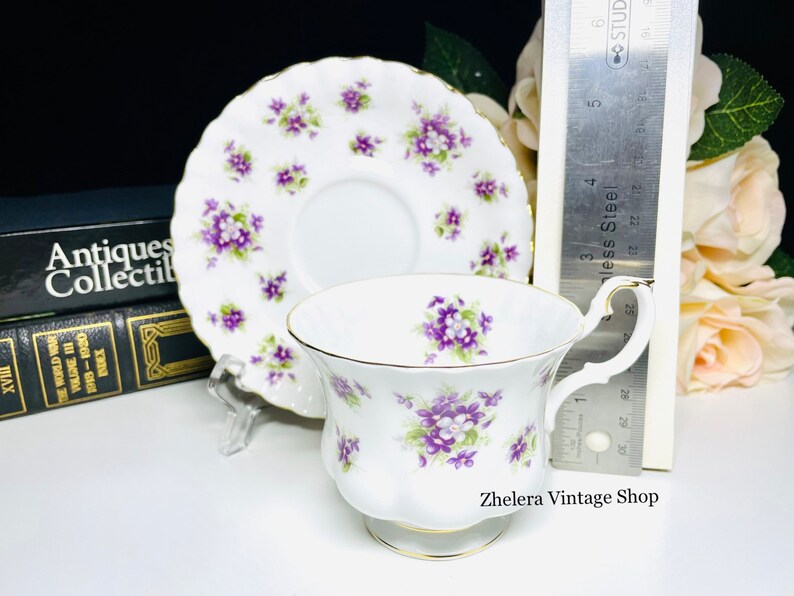 Royal Albert Teacup Sweet Violets Tea Cup and Saucer Set Bone - Etsy