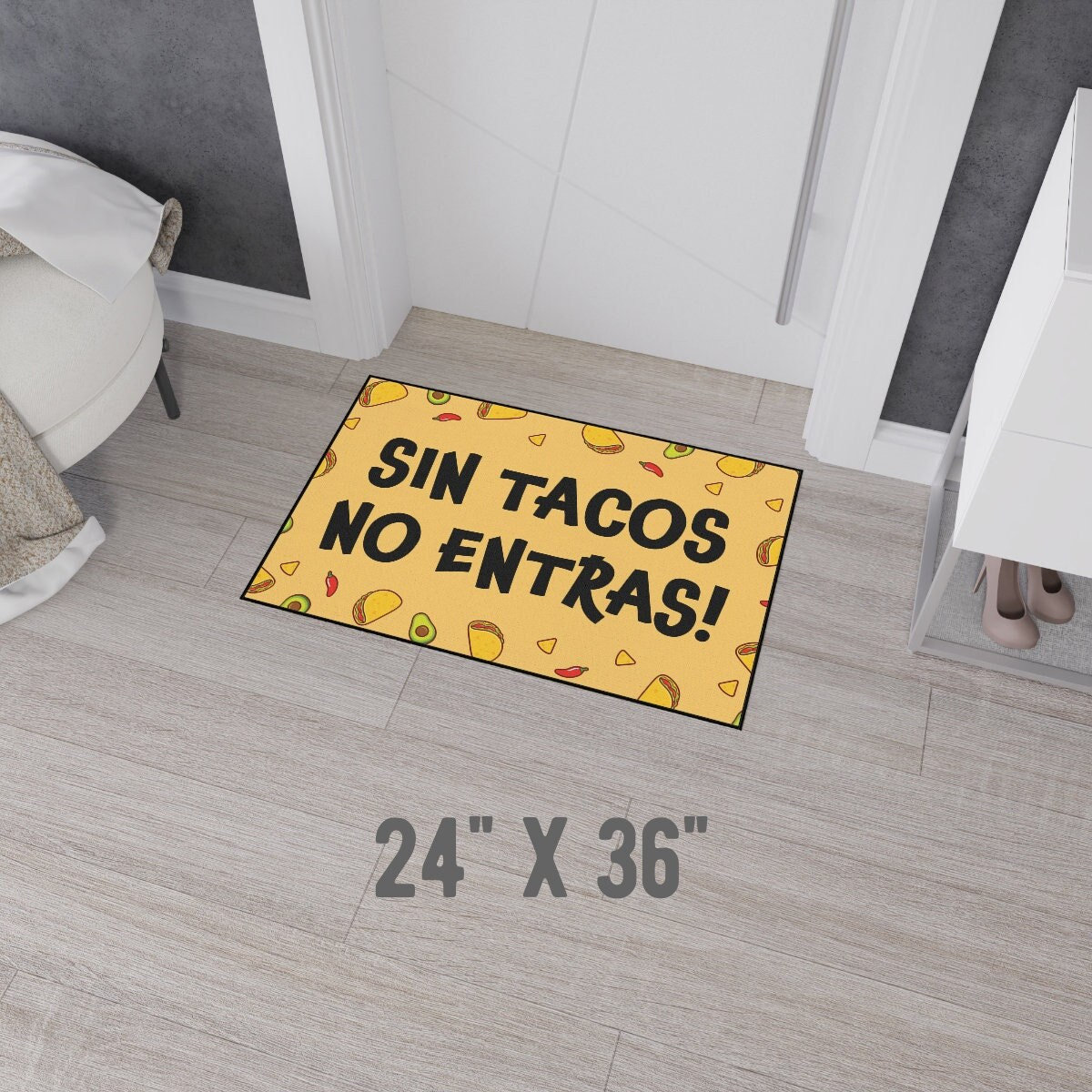 Sin Tacos No Entras Mexican Door Mat, Spanish Welcome Door Mat, Mexican ...