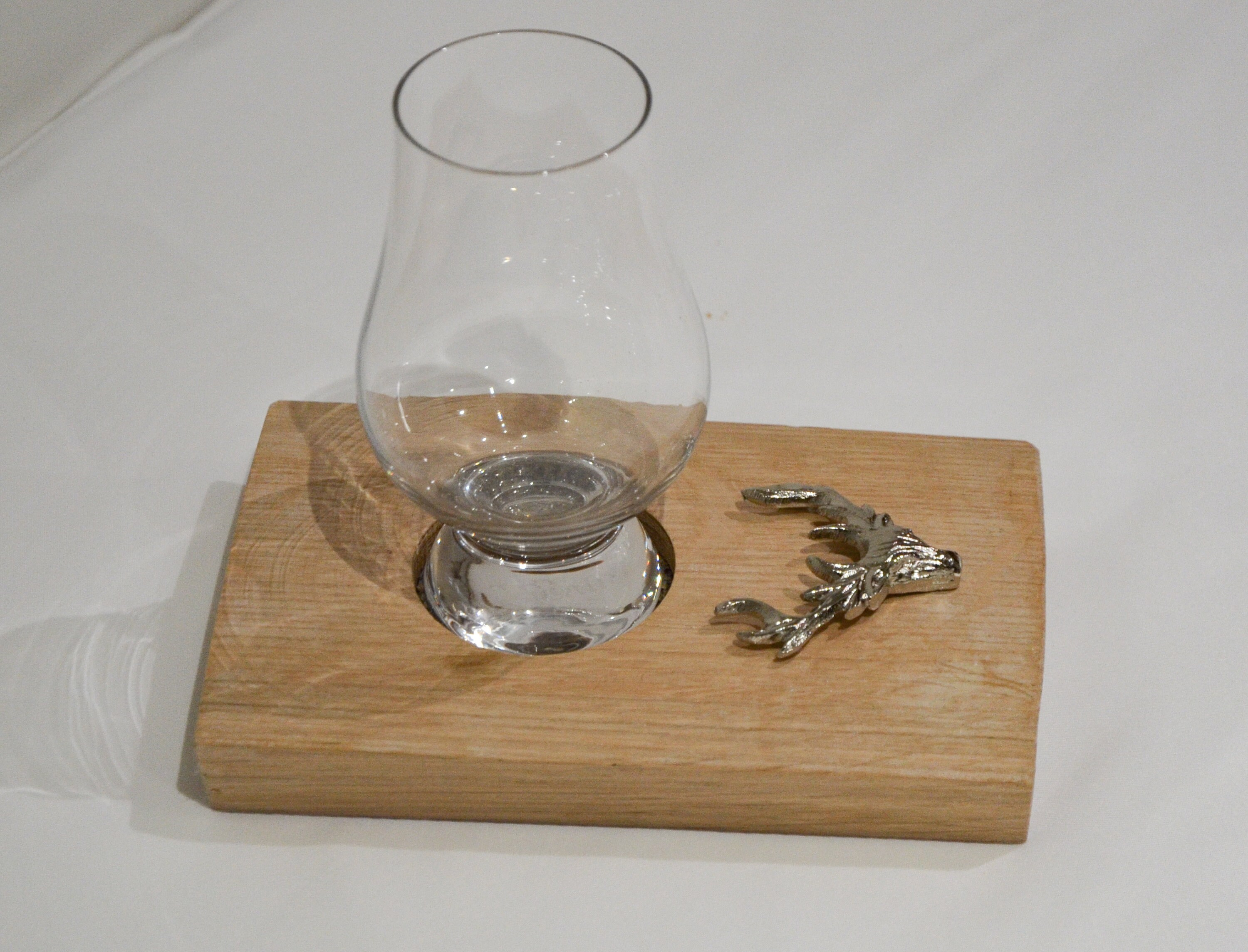 Whisky Barrel Coaster With Glass and Stag Embellishment | Etsy