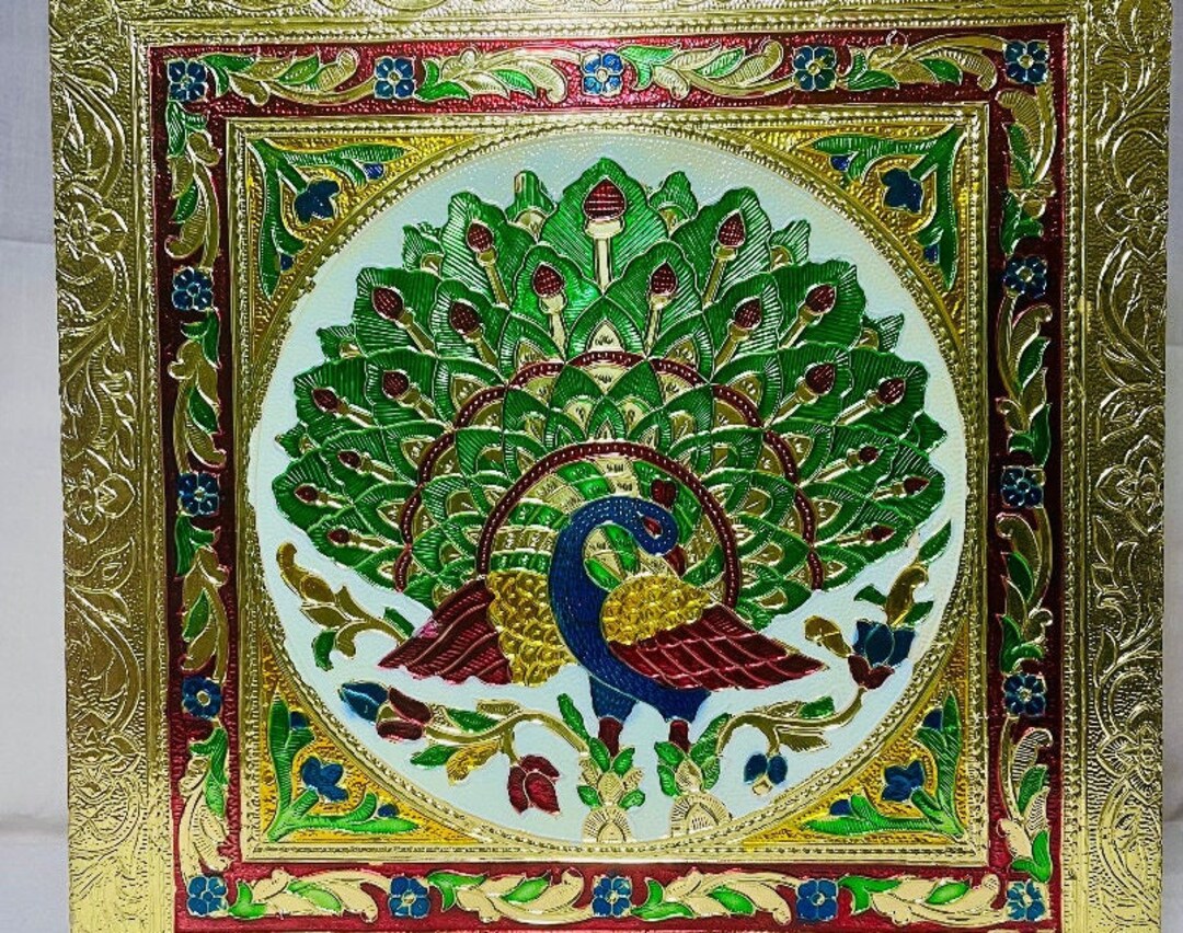 Wooden Chowki Handmade Meenakari Work, Chaurang, Stool for God ...