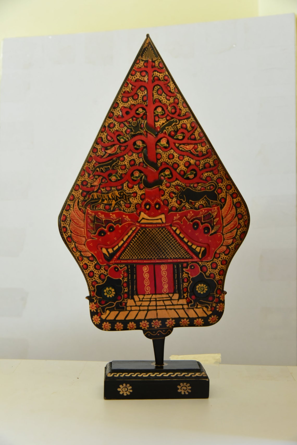 Mystic Art/wooden Handcrafted Wayang Kulit Gunungan Javanese Cosmic ...