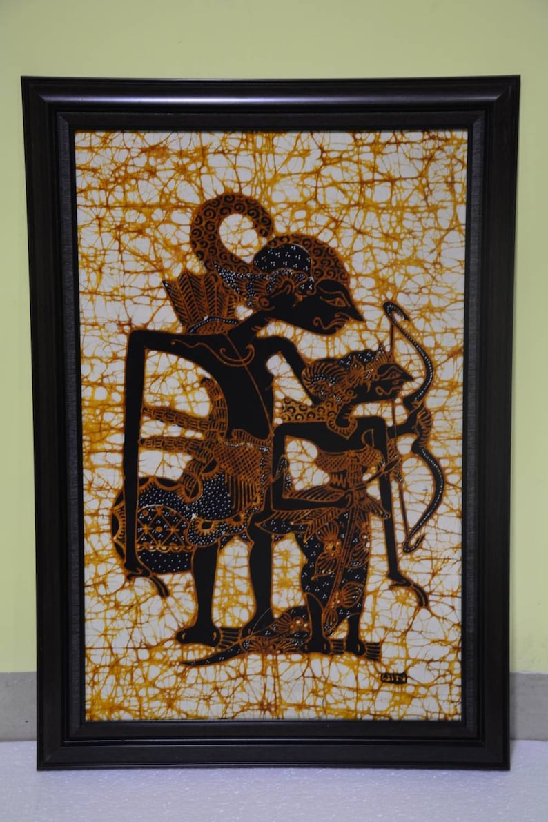 Ramayana Batik Painting: Javanese Rama and Sita Cotton Wall Art/ Bali ...