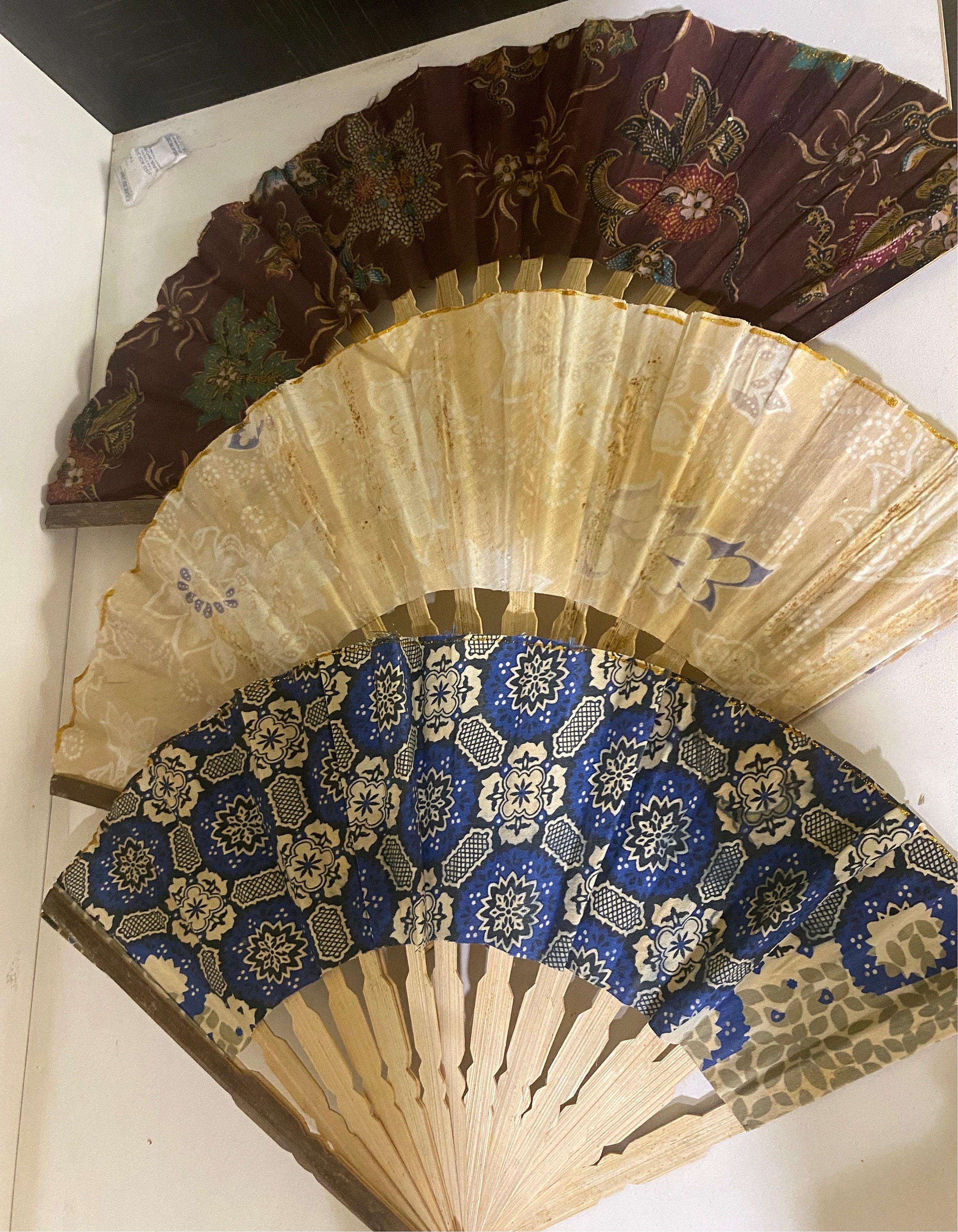 Wall Decor/ Wooden Asian Folding Fans /handcrafted Balinese /indonesian ...