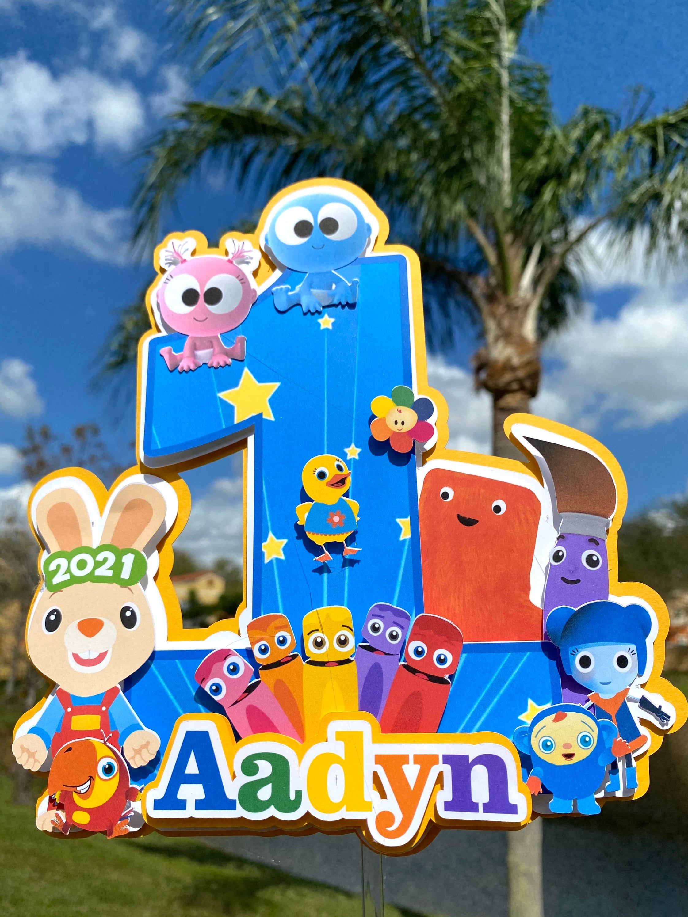 Baby First TV cake topper Baby's First Birthday Baby | Etsy