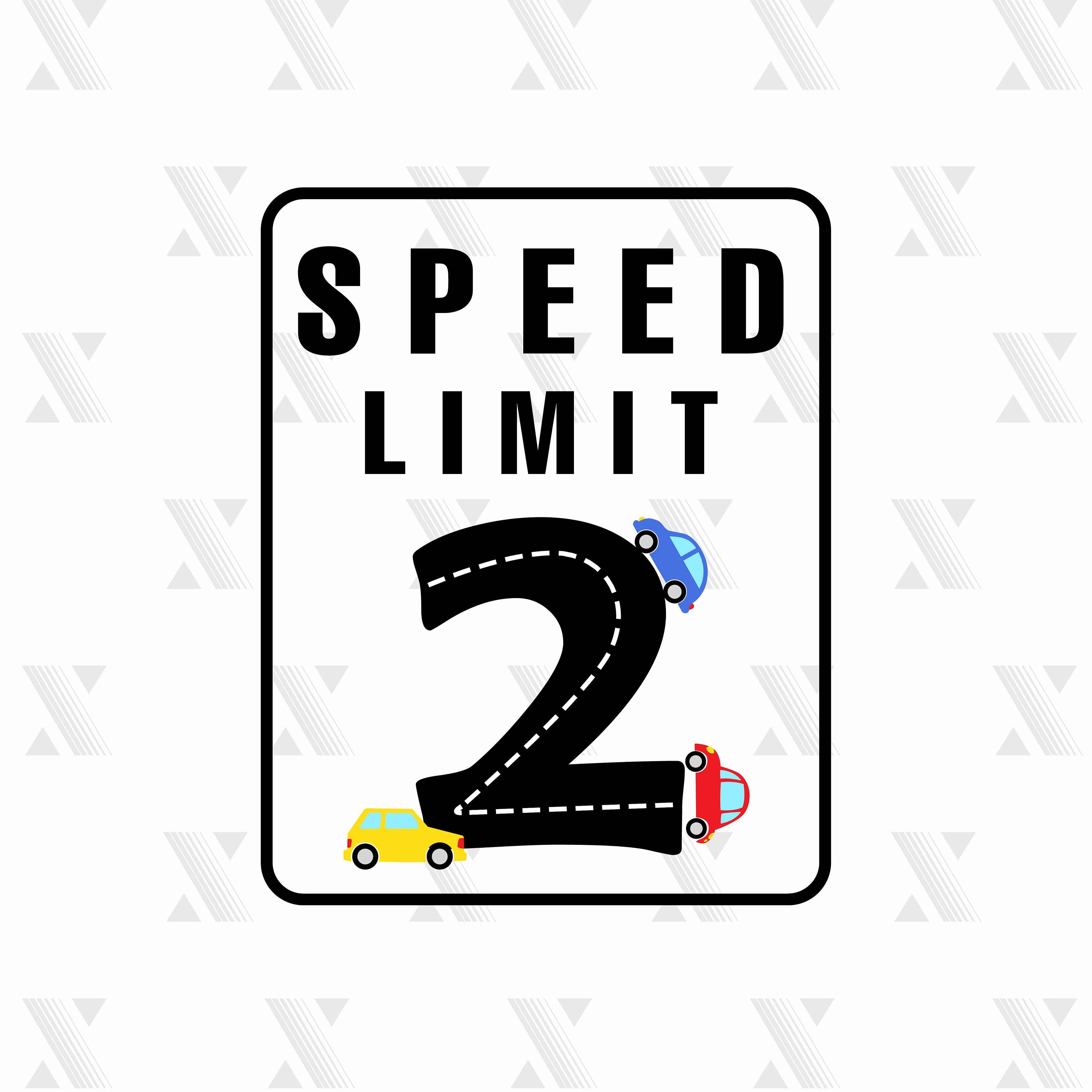 2nd Birthday Speed Limit SVG DXF PNG incluye archivos para | Etsy