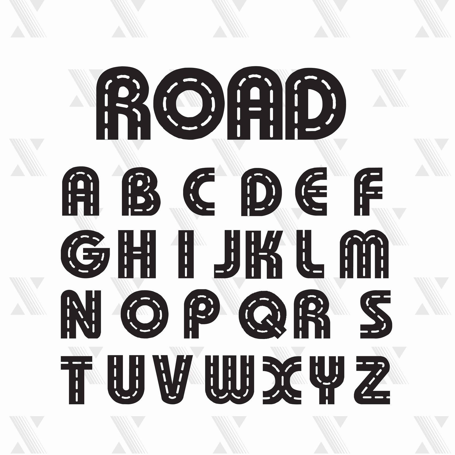 Road Font SVG DXF PNG included files for Cricut Silhouette | Etsy