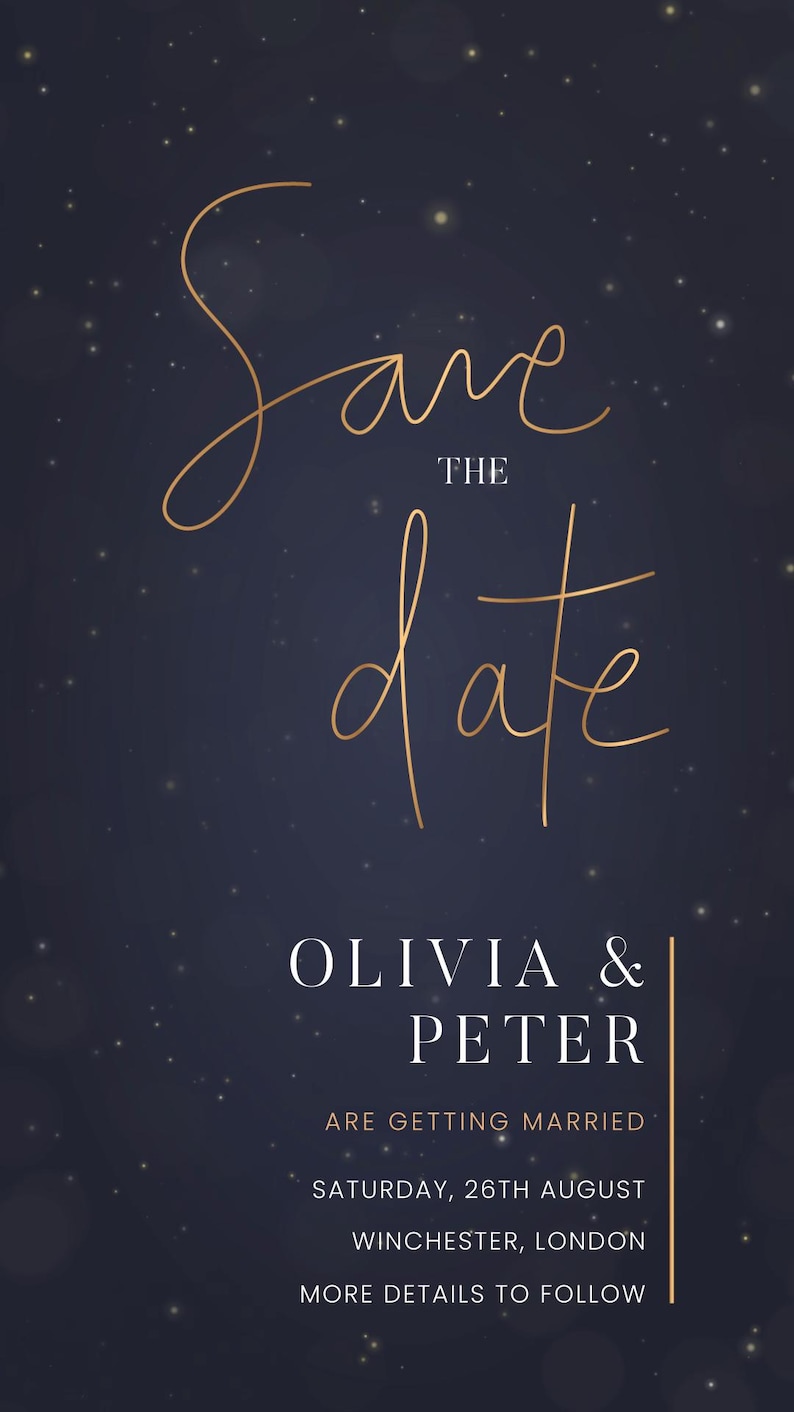 Wedding Mobile Invitation | Animated Save the Date Minimalist Invite ...