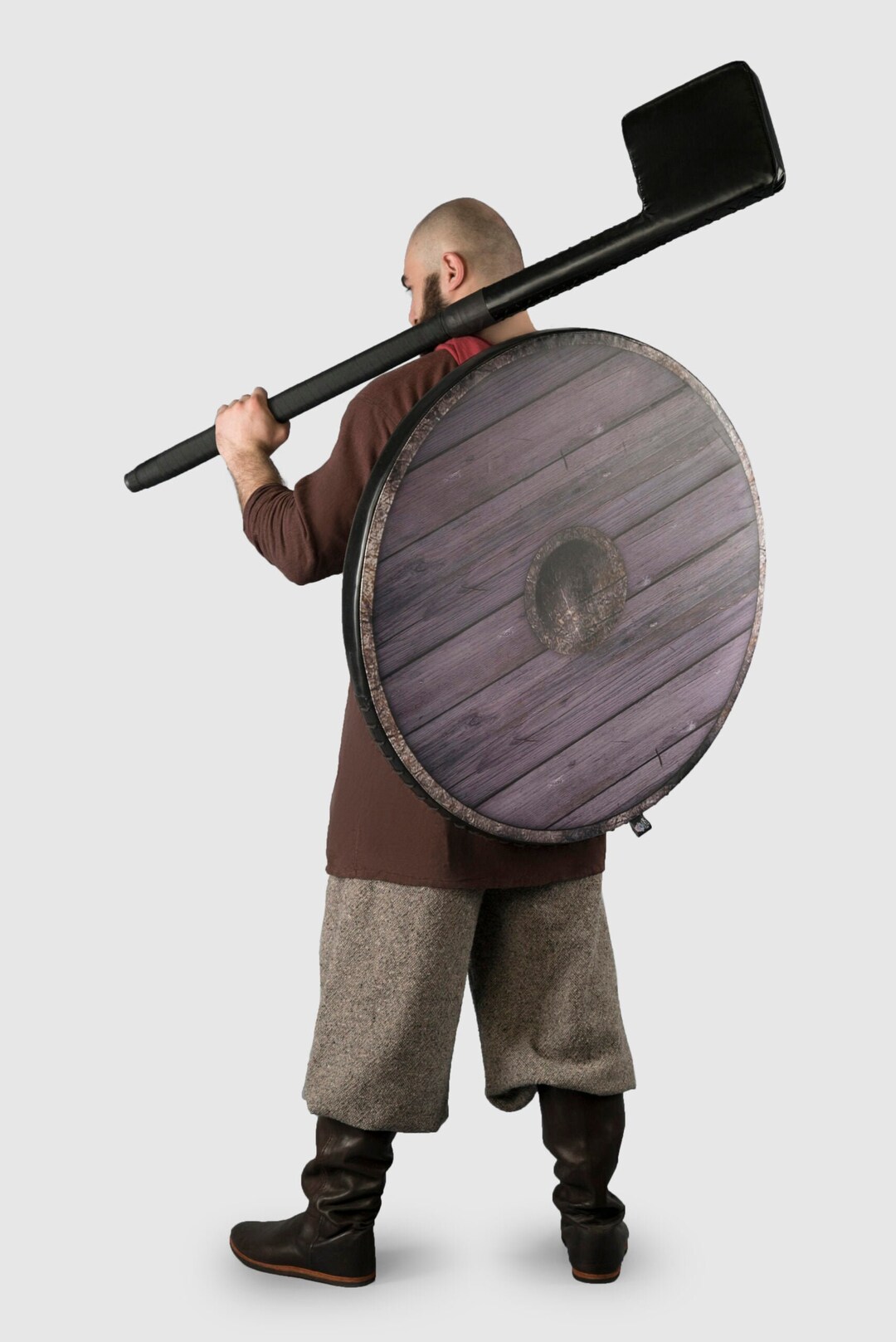 Мassive Round Shield for LARP Events, Foam Sparring Gear, Warrior ...