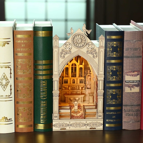 Church Book Nook Cathedral DIY Kit Bookshelf Insert - Etsy