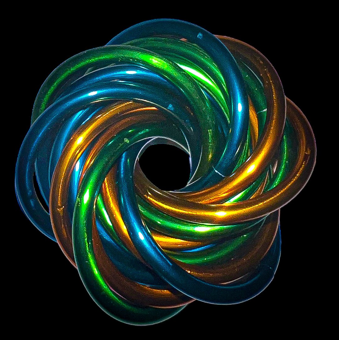 Mobius Fidget Toy Turquoise, Green & Orange - Etsy