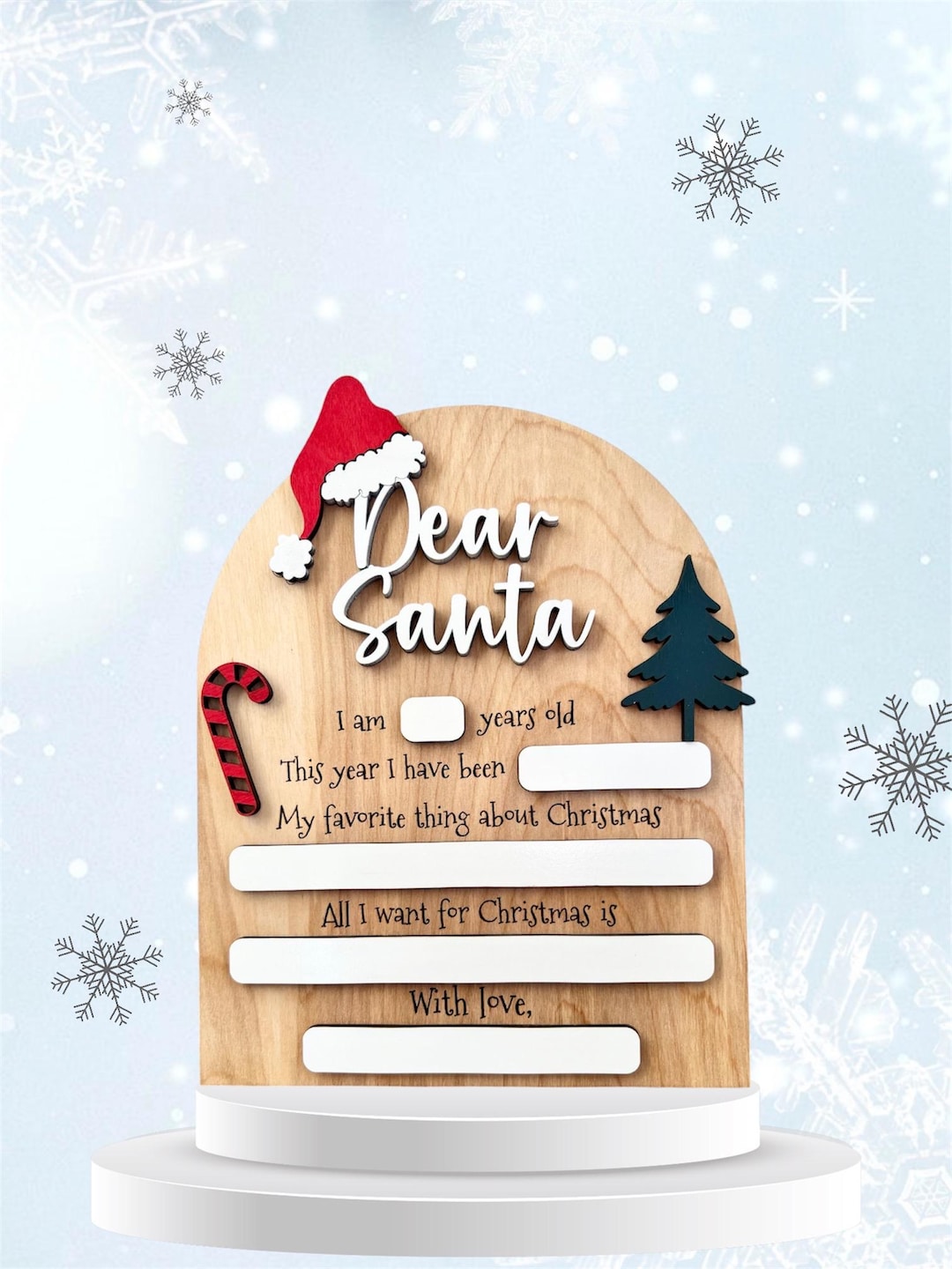 Dear Santa Board | Dear Santa Wish List | Dry Erase Christmas Sign ...
