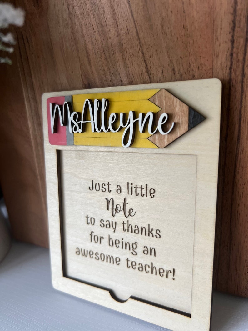 Teacher Post It Note Holder Teacher Appreciation Gift - Etsy