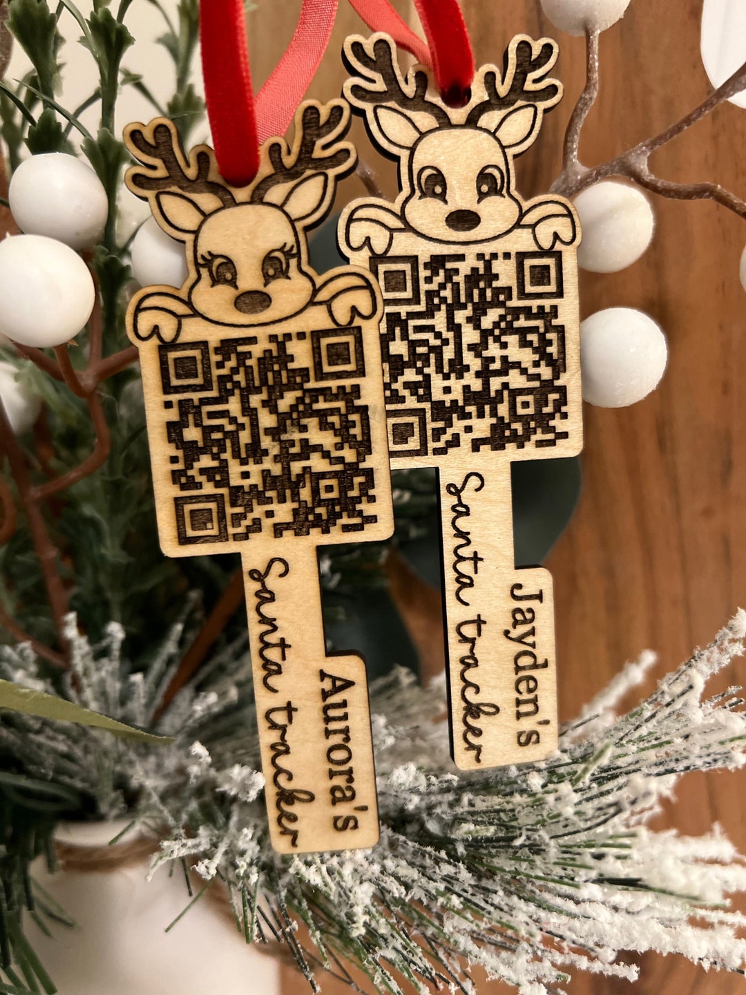 Personalized Santa Tracker Key Ornament Santa Tracker QR Code - Etsy