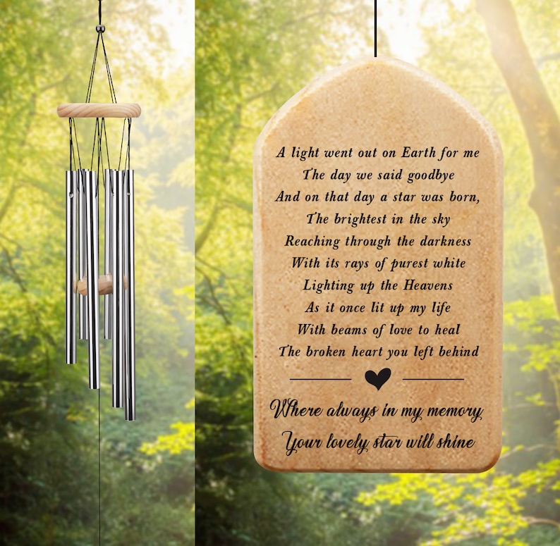Memorial Wind Chime for Loss of Loved One Sympathy Wind Chime ...