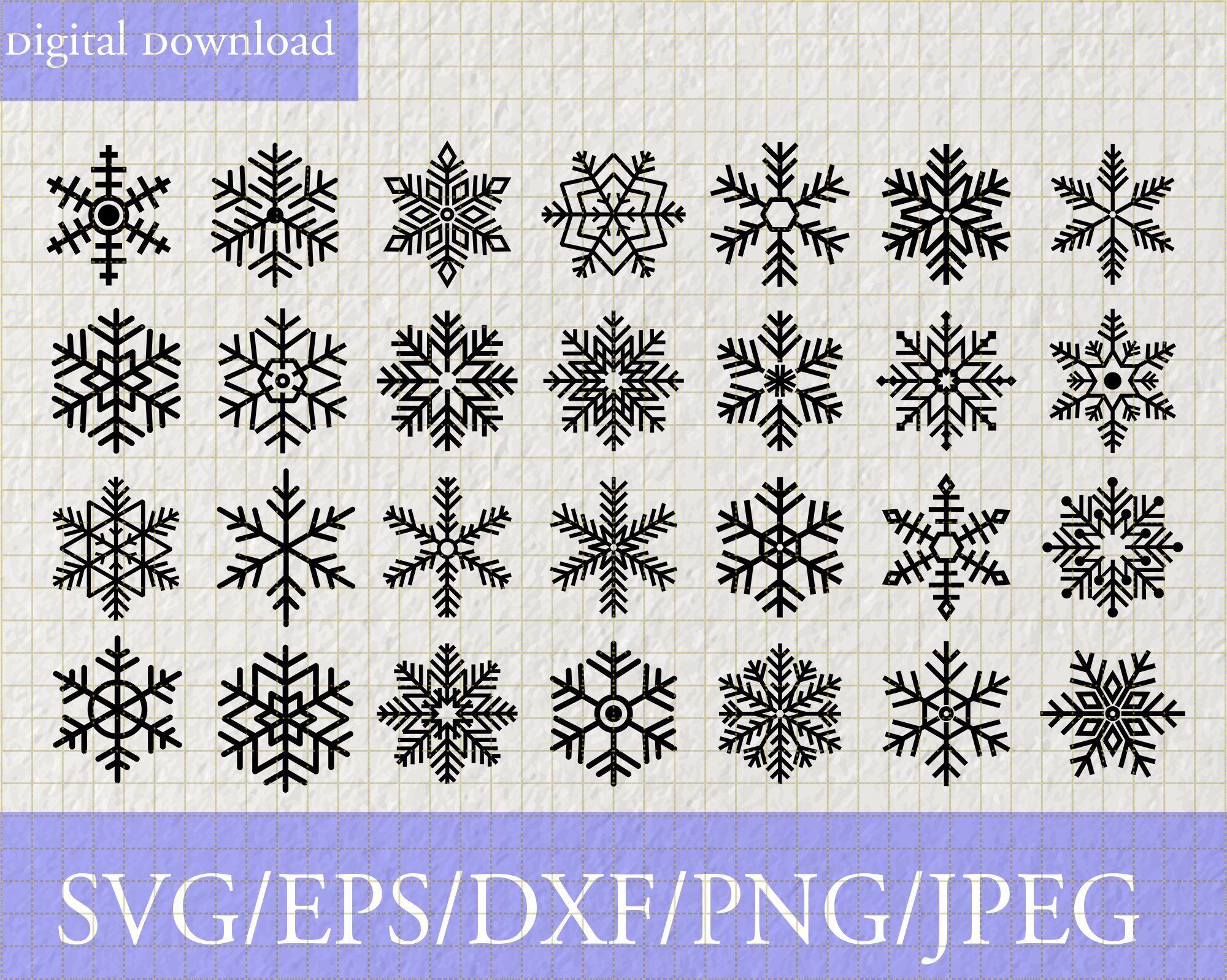 Snowflake Svg Snowflake Bundle Svg Flake Winter Svg - Etsy