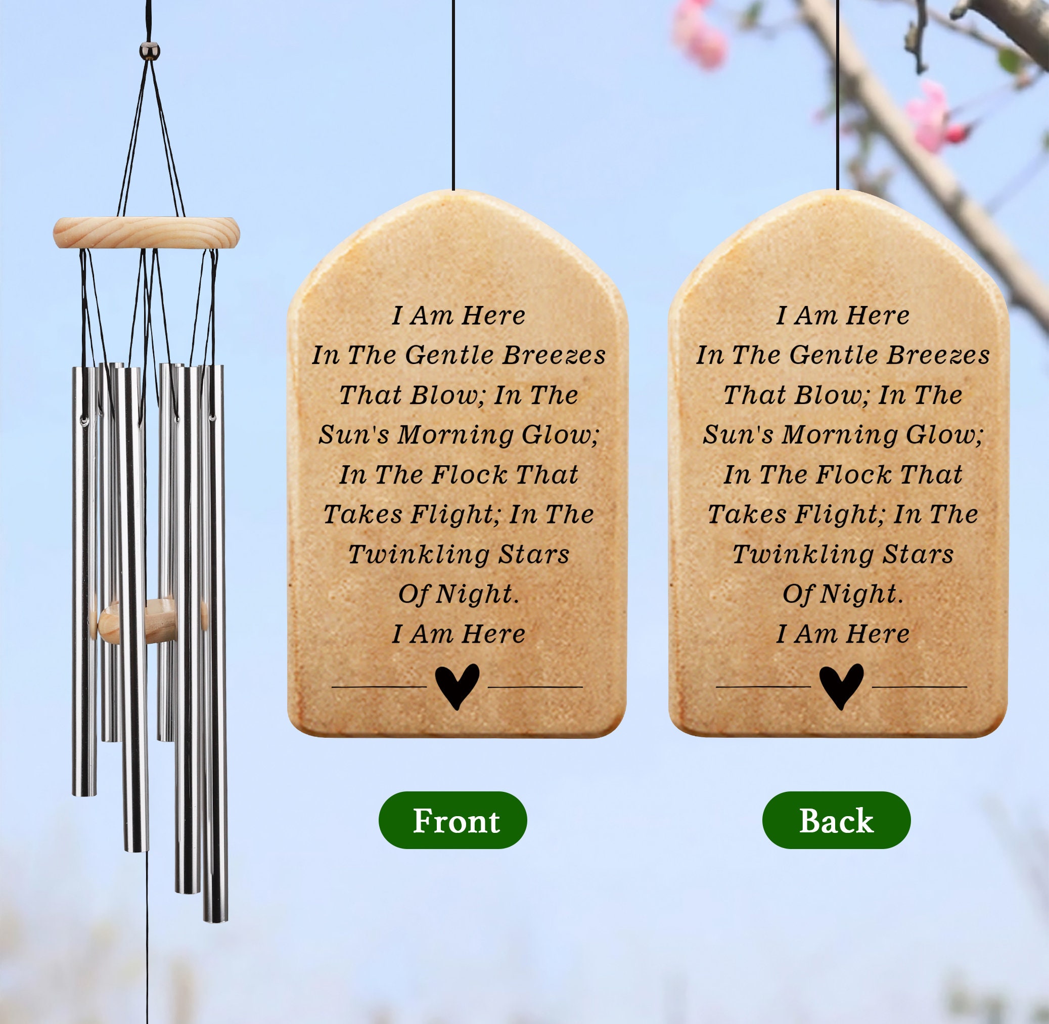 Memorial Wind Chimes, Sympathy Wind Chime for Loss of Love One ...