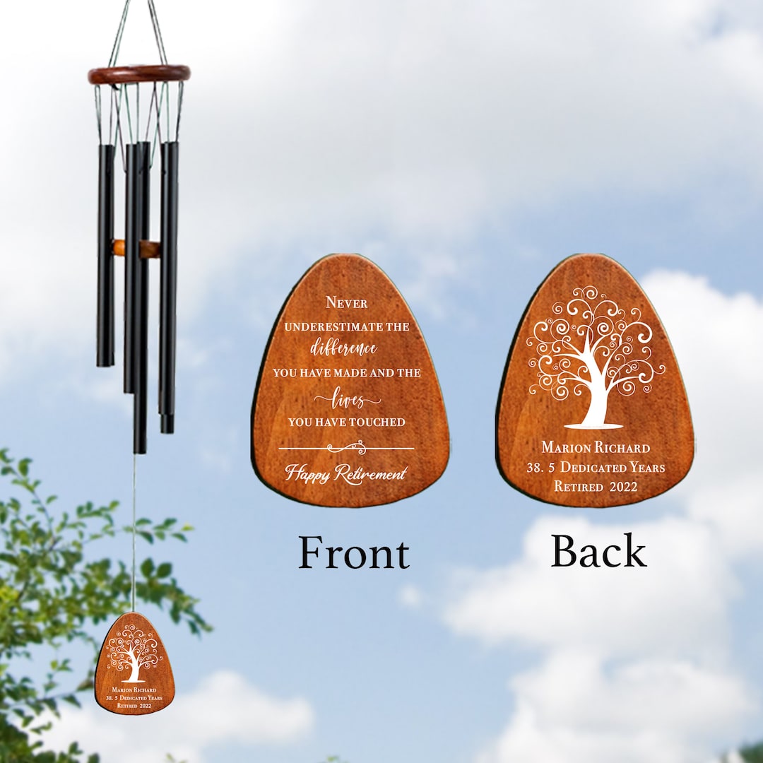 Personalized Retirement Wind Chime, Women Retirement Gift, Men ...