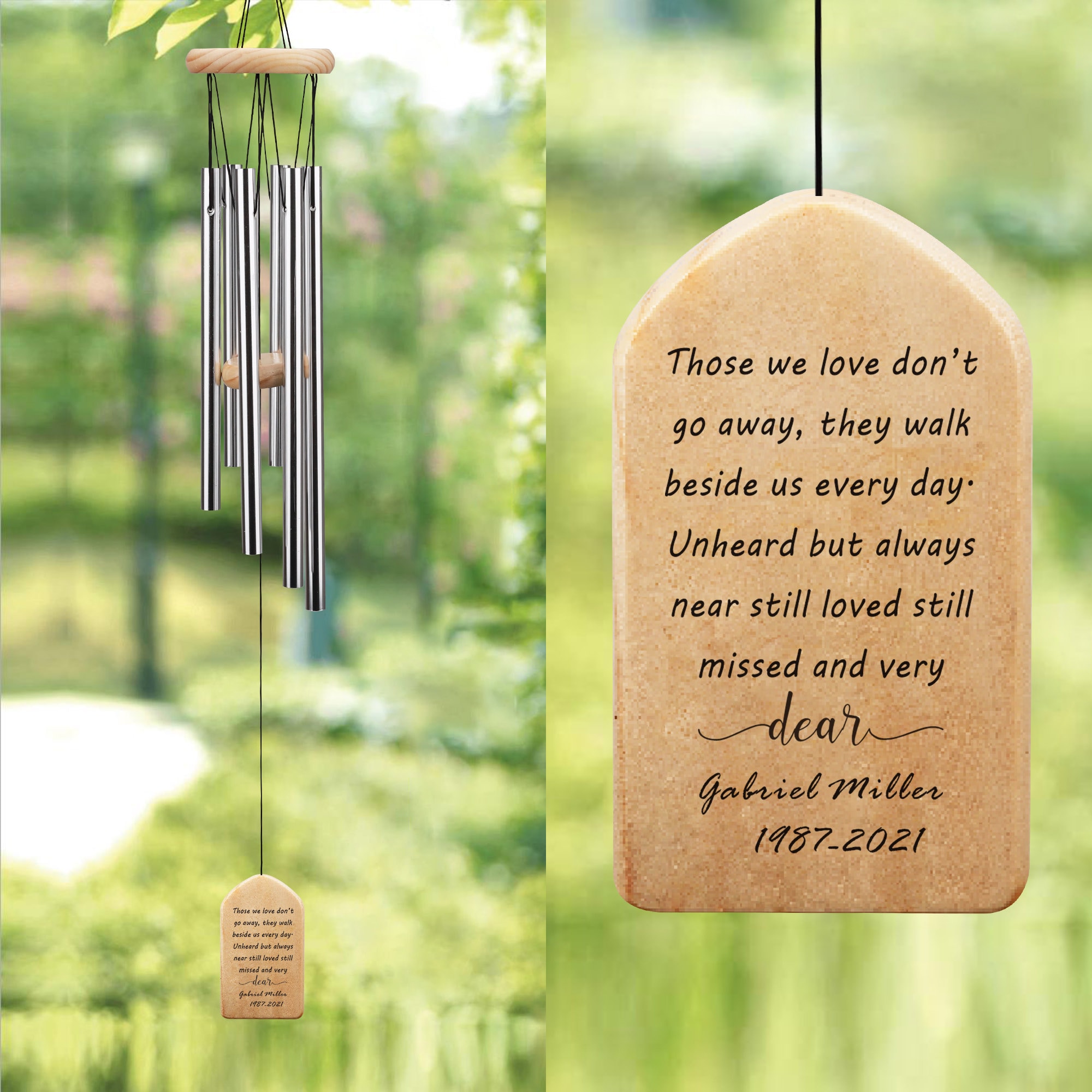 Wind Chime Quotes Personalized Memorial Wind Chime Gone, Yet Not