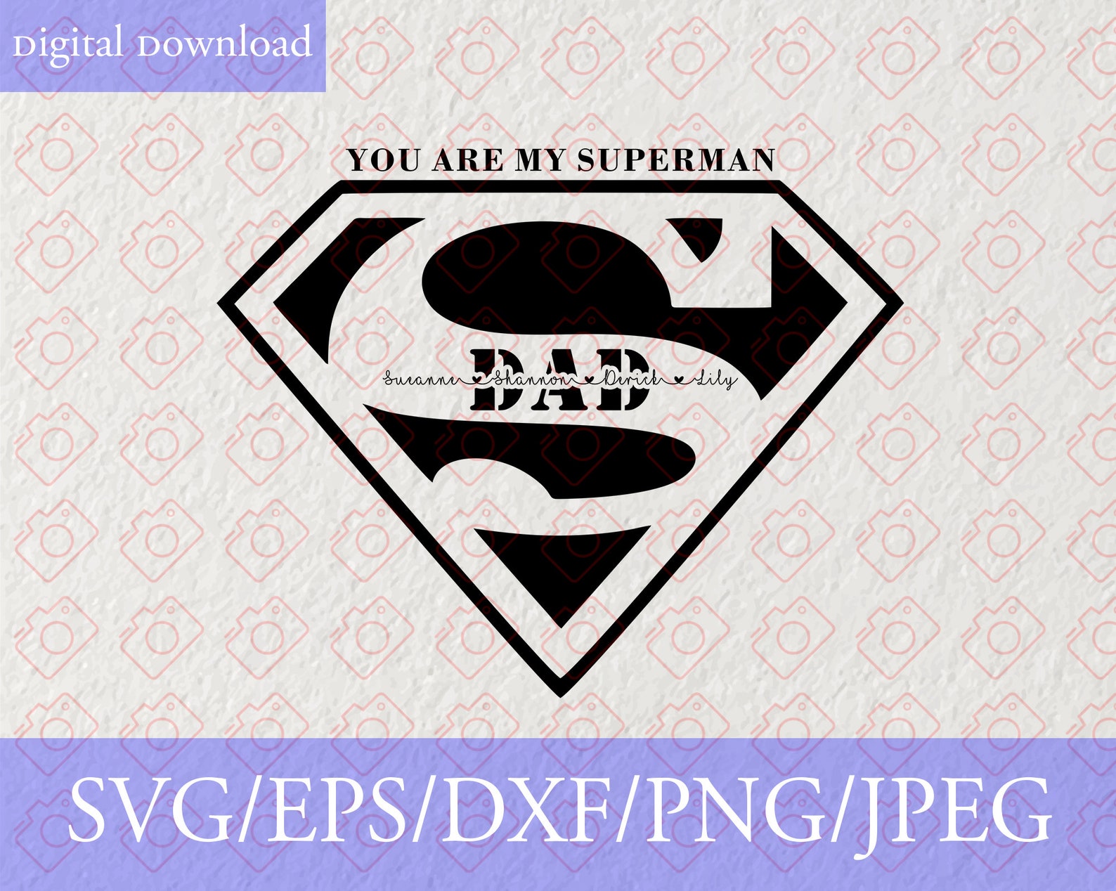 Dad With Kids Name Custom Svg Custom Dad Svg Superdad Svg - Etsy