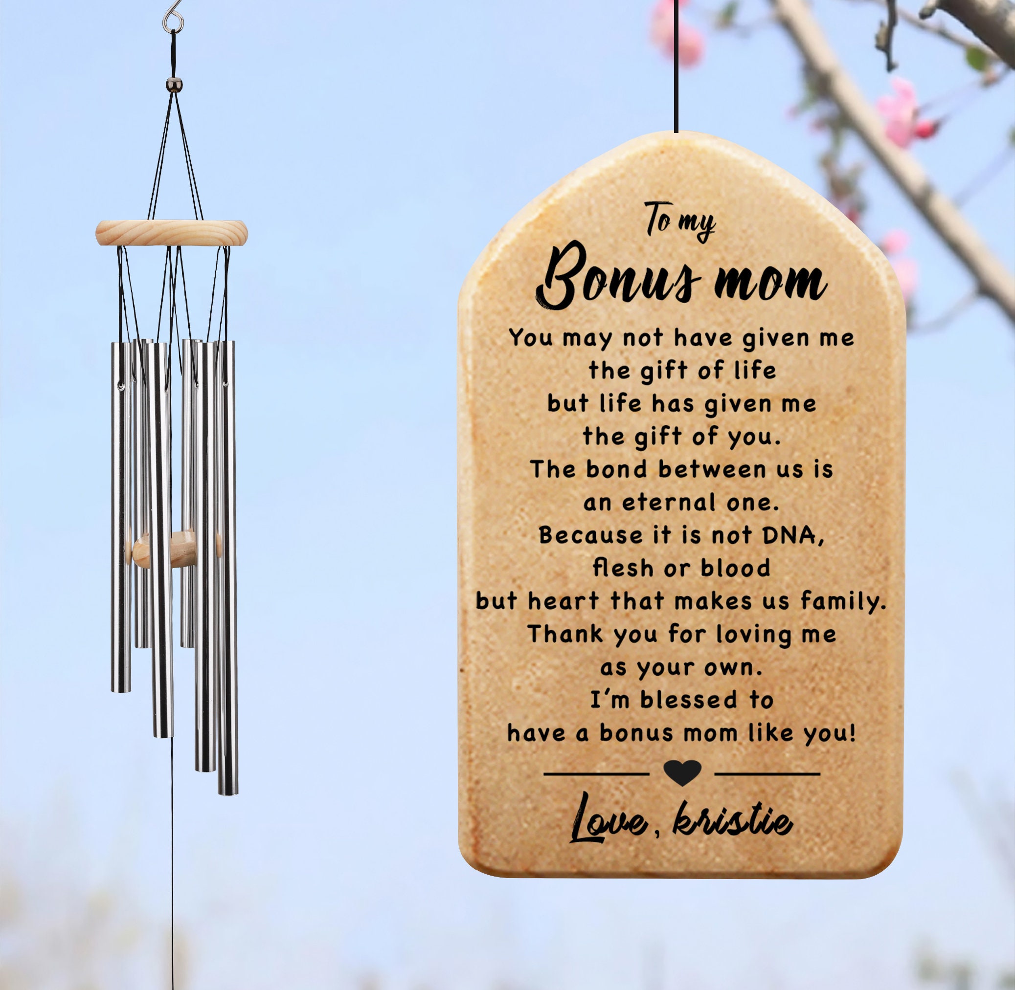 Personalized Bonus Mom Gift Stepmother Wind Chime Bonus Mom - Etsy