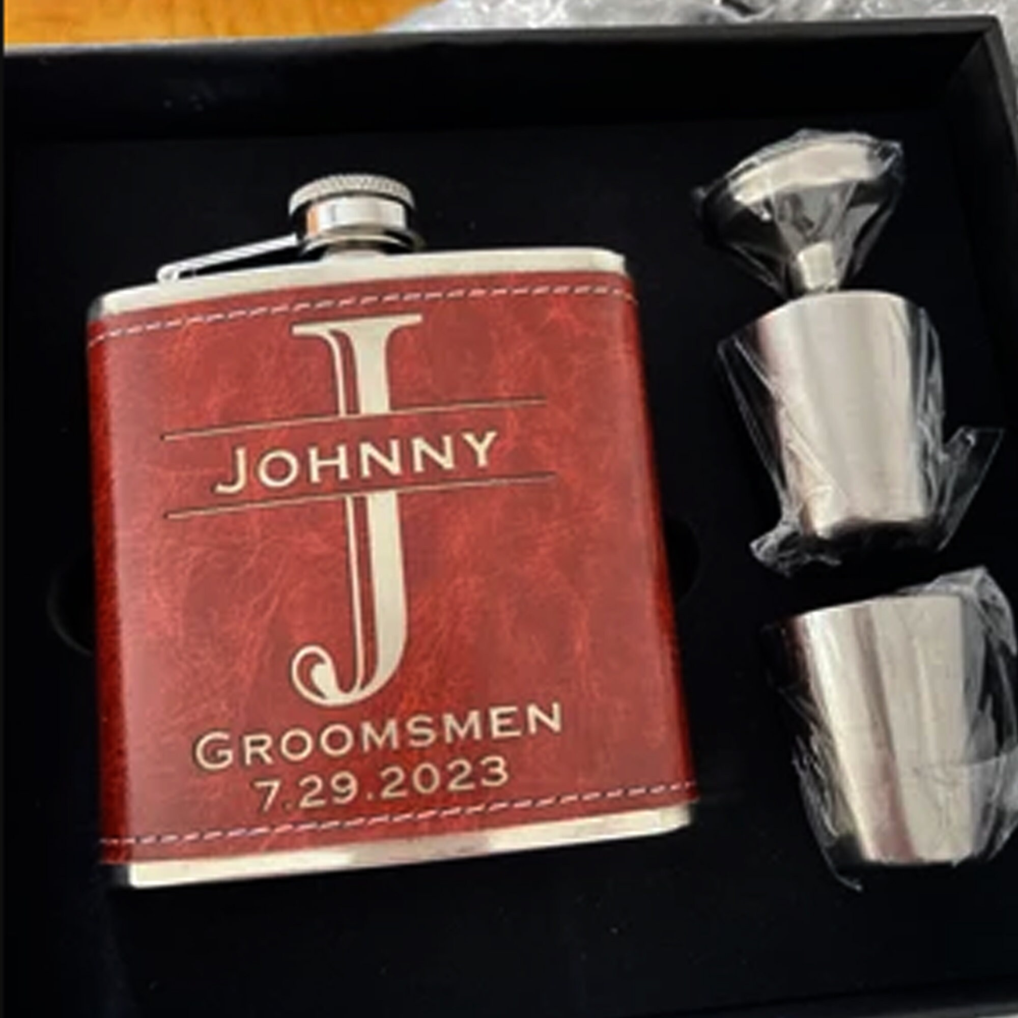 Groomsmen Gifts, Personalized Groomsmen Flask Set, Engraved Groomsmen ...