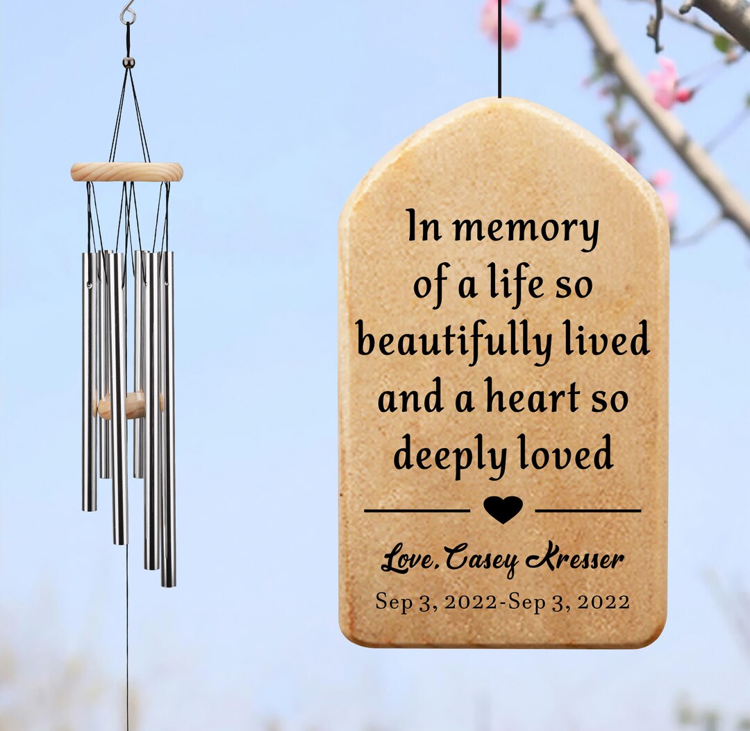Personalized Memorial Wind Chimes, Sympathy Wind Chime for Loss of Love ...