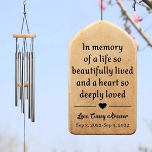 Personalized Memorial Wind Chimes, Sympathy Wind Chime for Loss of Love ...