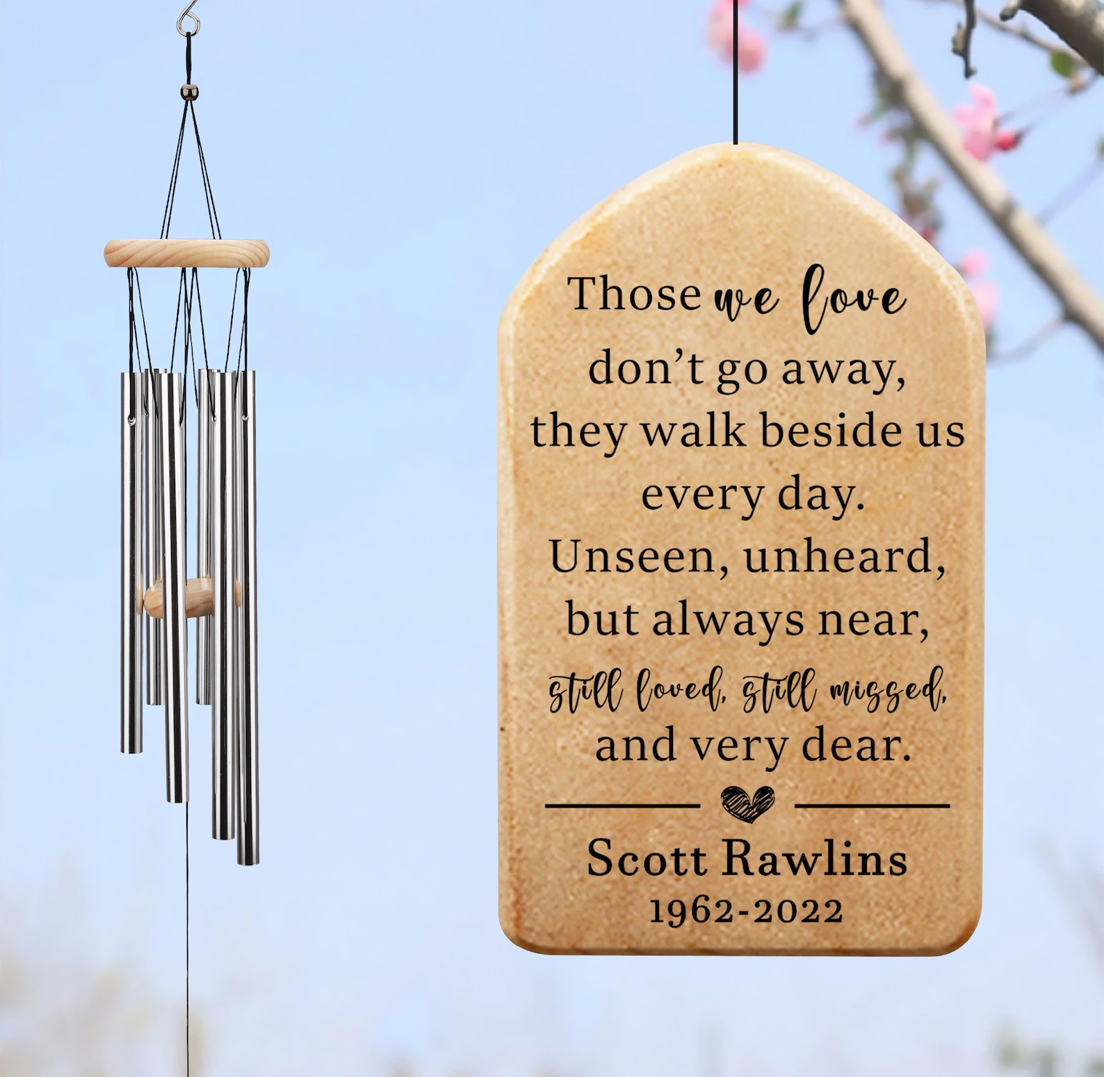 Personalized Memorial Wind Chimes, in Memory of Loved One, Sympathy ...
