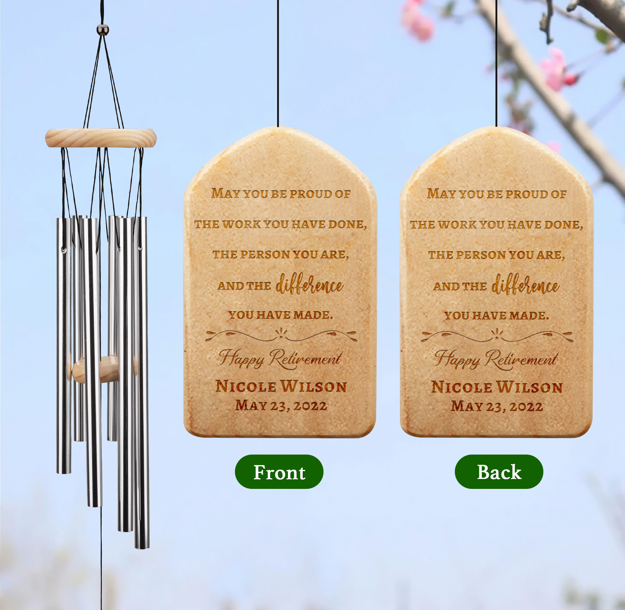 Retirement Wind Chime Retirement Gift for Women Men - Etsy
