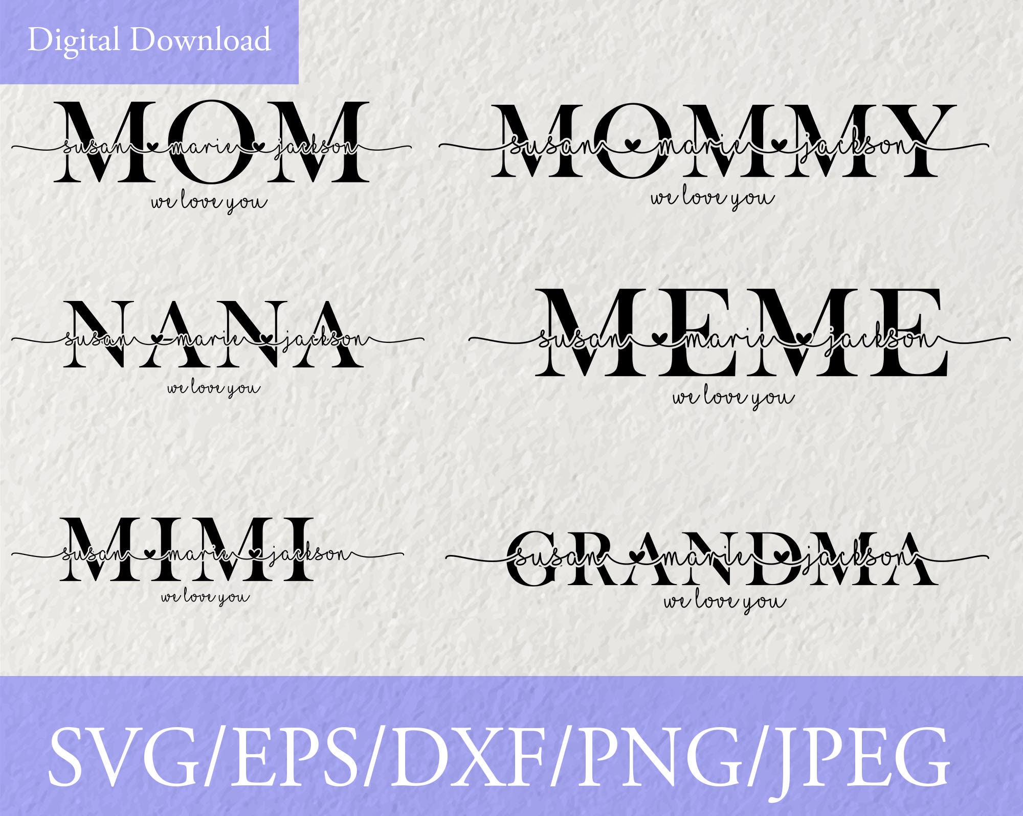 Mom With Kid's Names Custom SVG, Mother's Day, MOM Shirt, Nana, Grandma ...