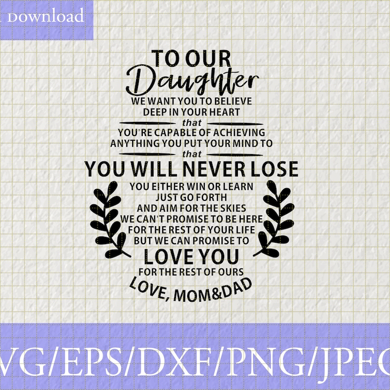 To My Daughter Quote Svg - Etsy