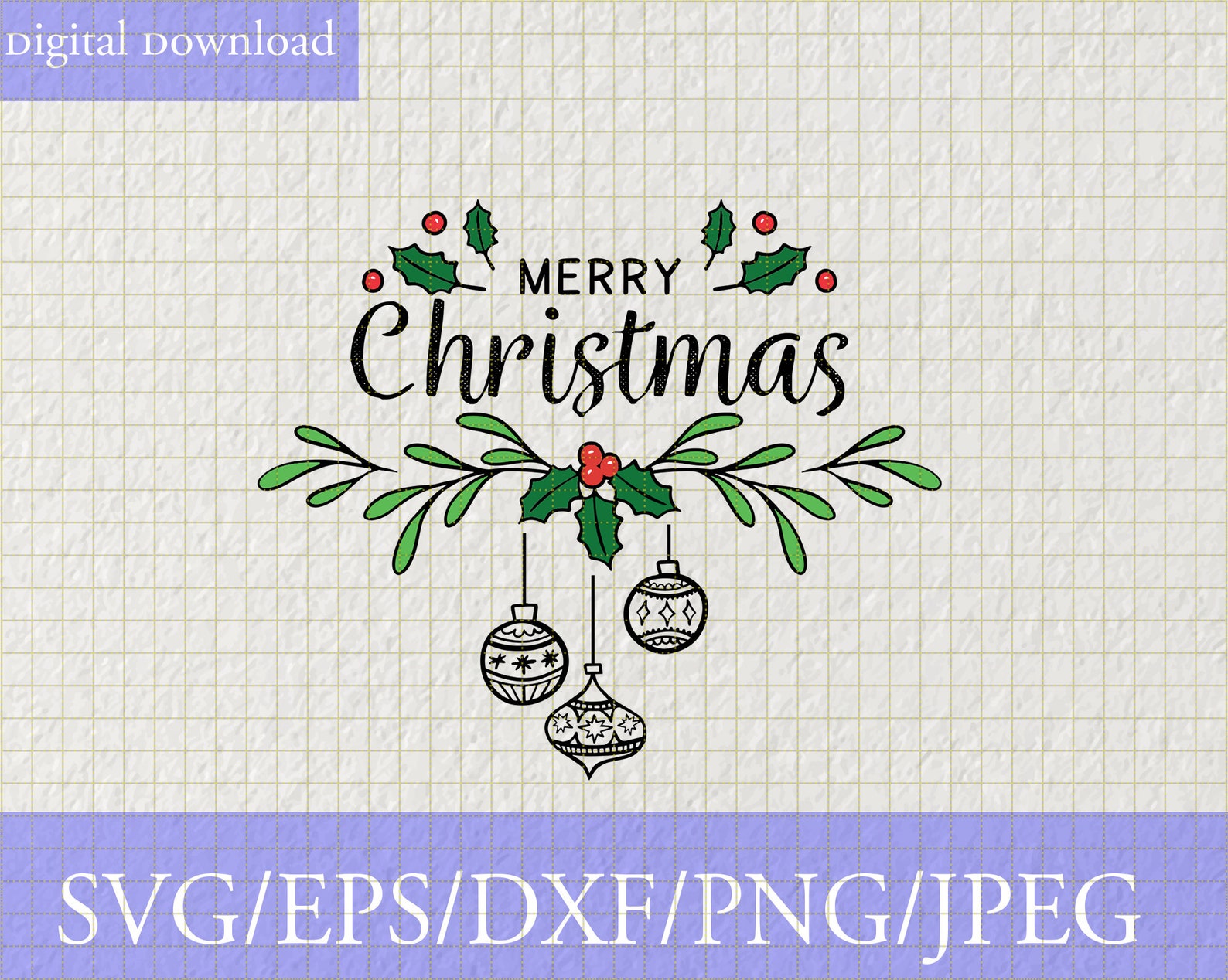 Christmas SVG, Christmas Holly Svg , Holly Berry SVG, Merry Christmas ...