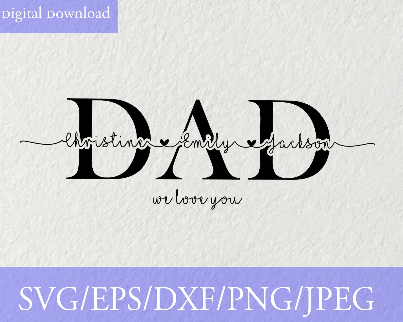 Dad With Kid's Names Custom SVG, Father's Day, Dad Shirt Svg, Dad Svg ...