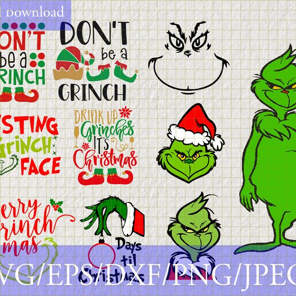 Grinch Svg Bundle - Etsy