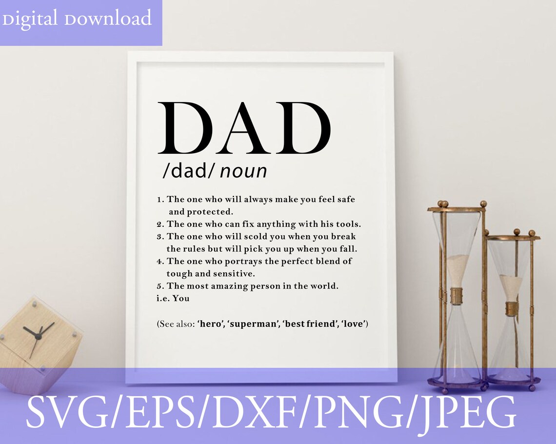 Dad Definition Svg, Father’s Day Svg, Father's Day Gift, Dad SVG, Dad ...
