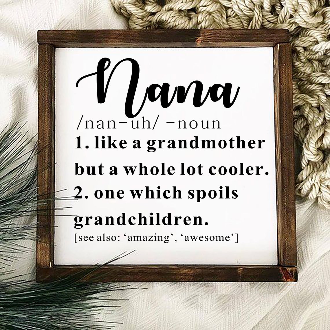 Nana Definition, Nana Svg, Grandma Svg File, Nana Wood Sign, Grandma ...