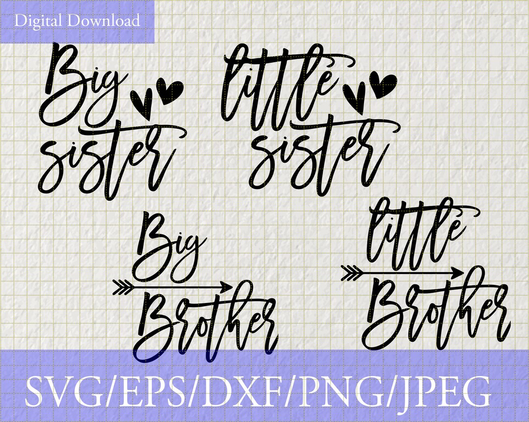 Big Sister Brother Little Sister SVG Cut File, SVG for Silhouette ...