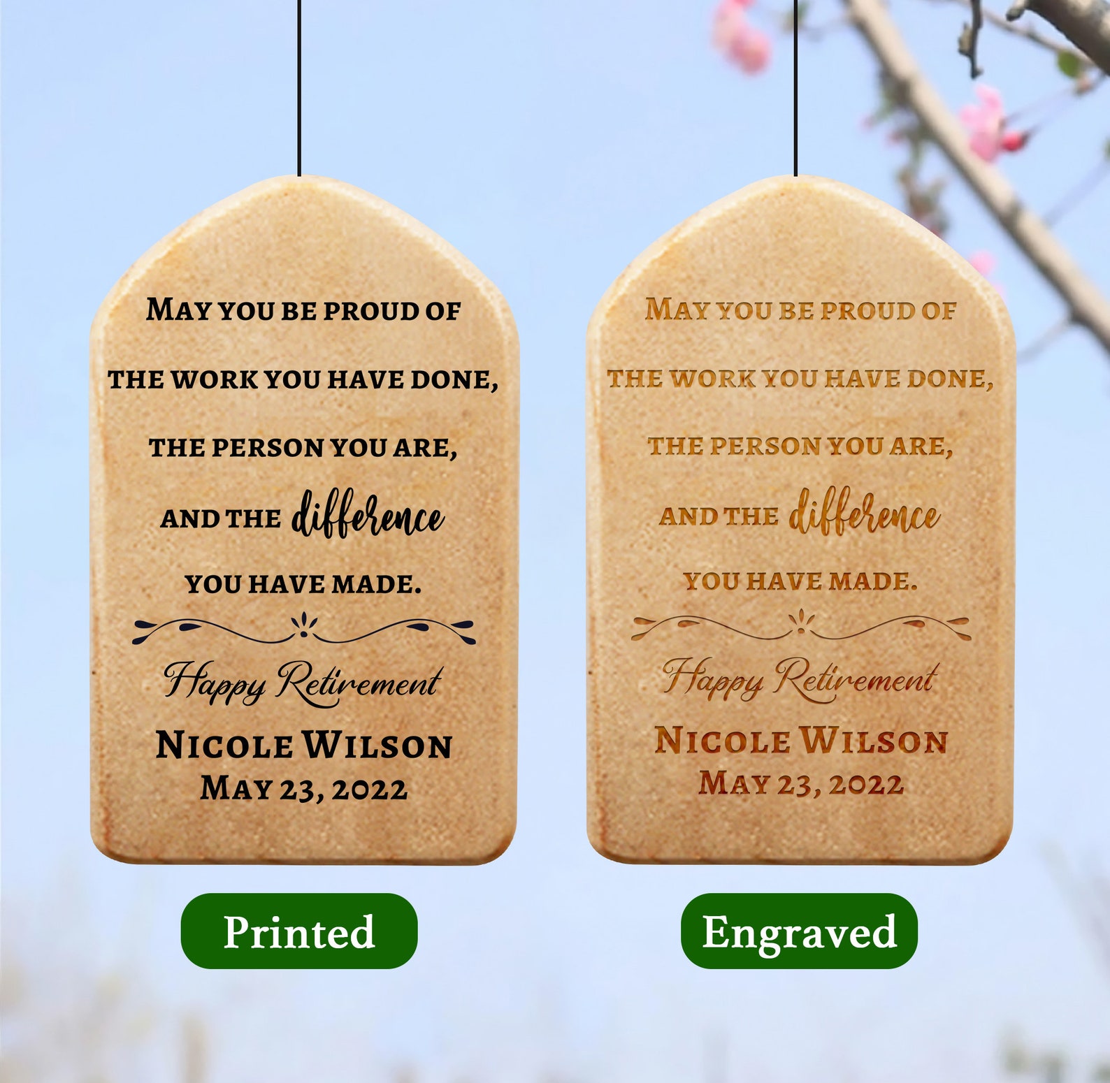 Retirement Wind Chime, Retirement Gift for Women, Men, Coworker ...