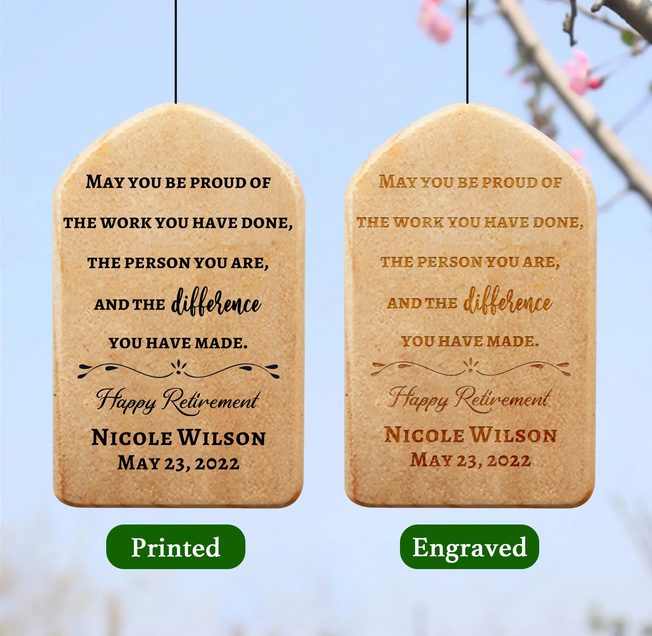 Retirement Wind Chime, Retirement Gift for Women, Men, Coworker ...