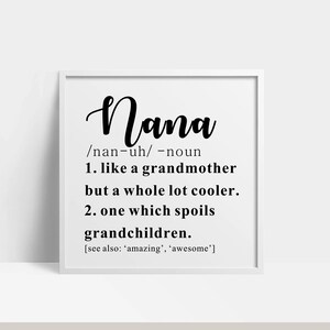Nana Definition, Nana Svg, Grandma Svg File, Nana Wood Sign, Grandma ...