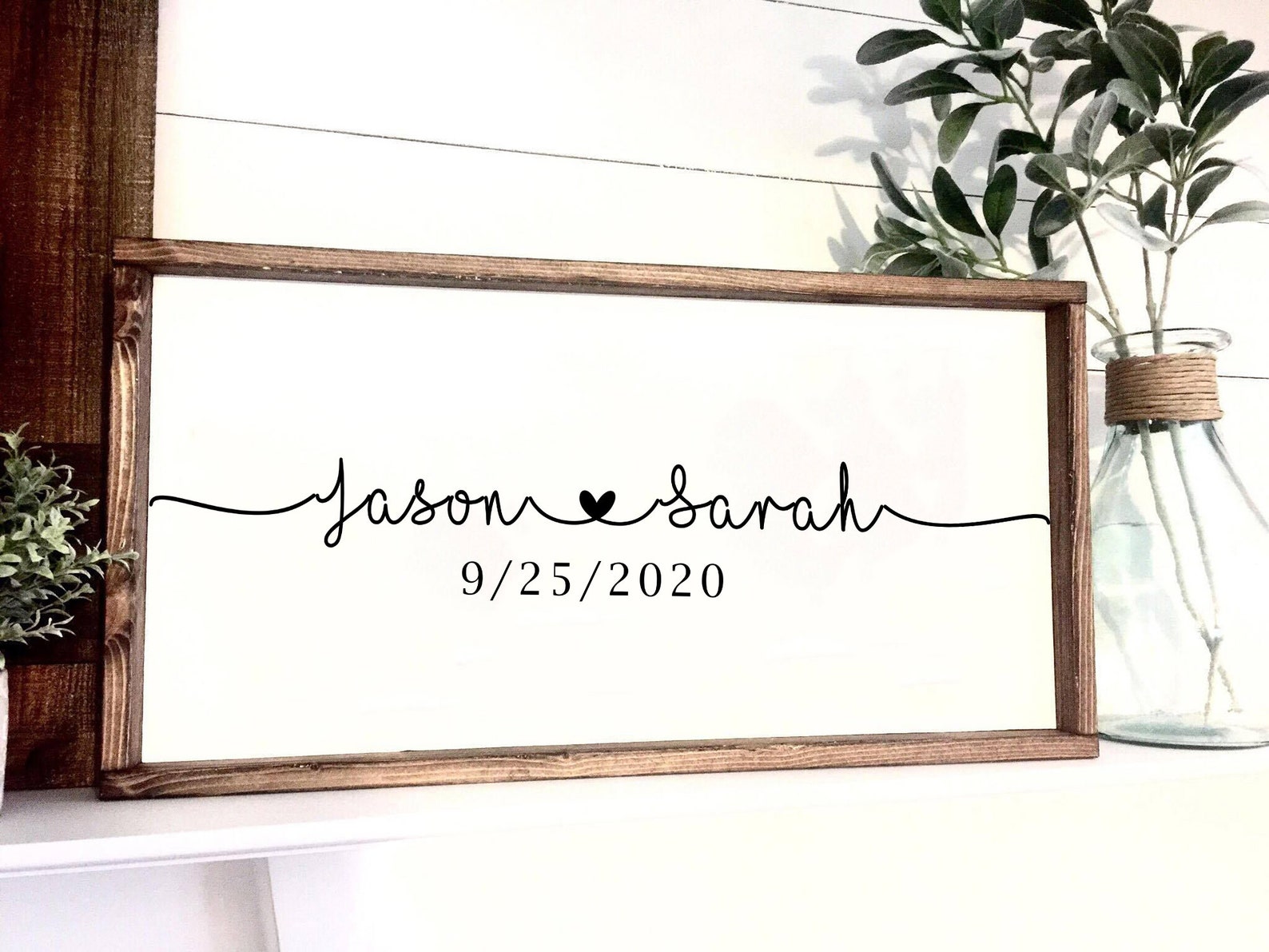 Custom Couple Names and Date Printable Art, Love Heart Name Print ...