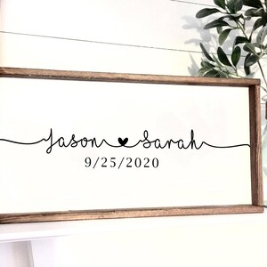 Custom Couple Names and Date Printable Art, Love Heart Name Print ...