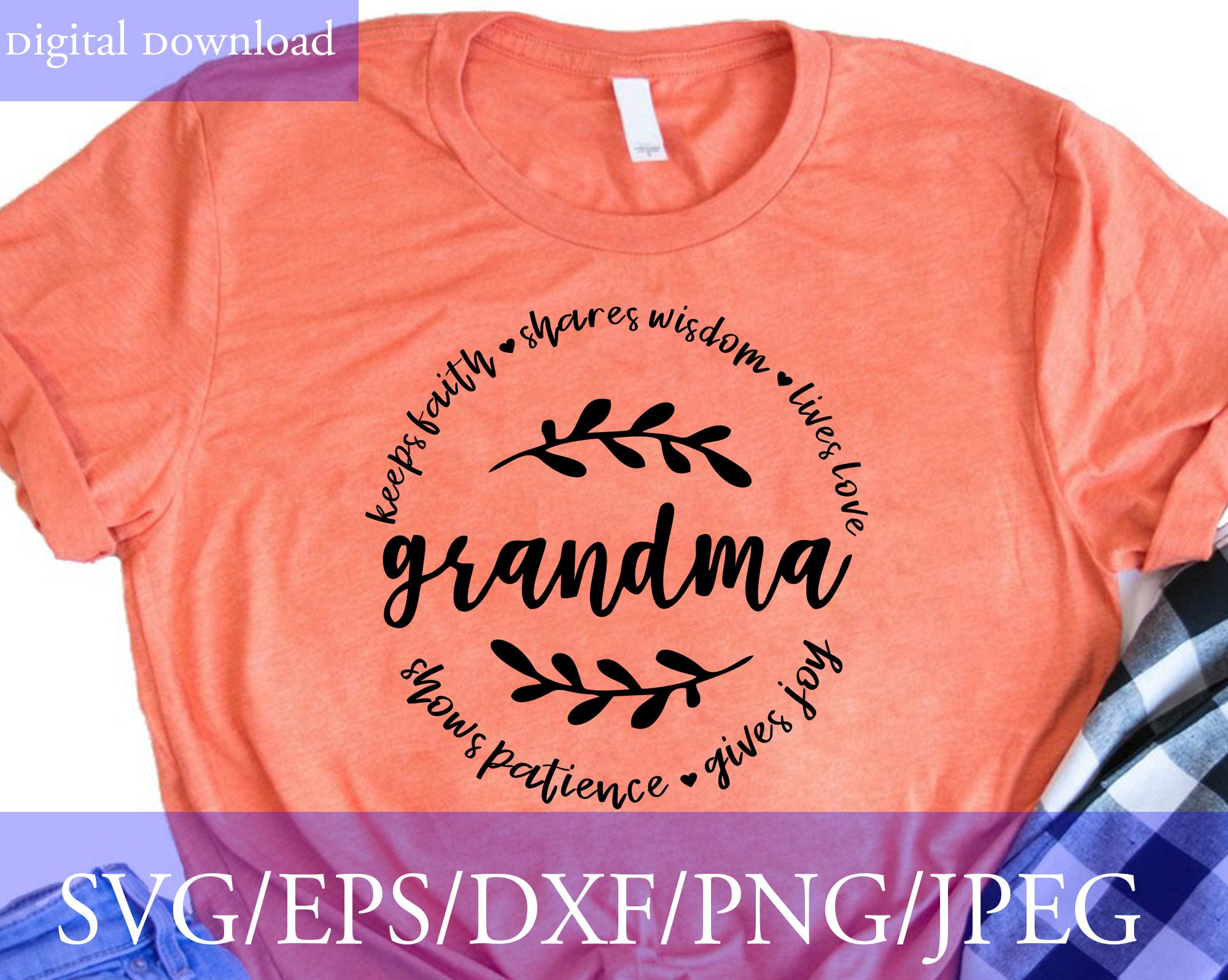 Grandma Svg Grandma Svg File Grandma Shirt Svg T For Etsy
