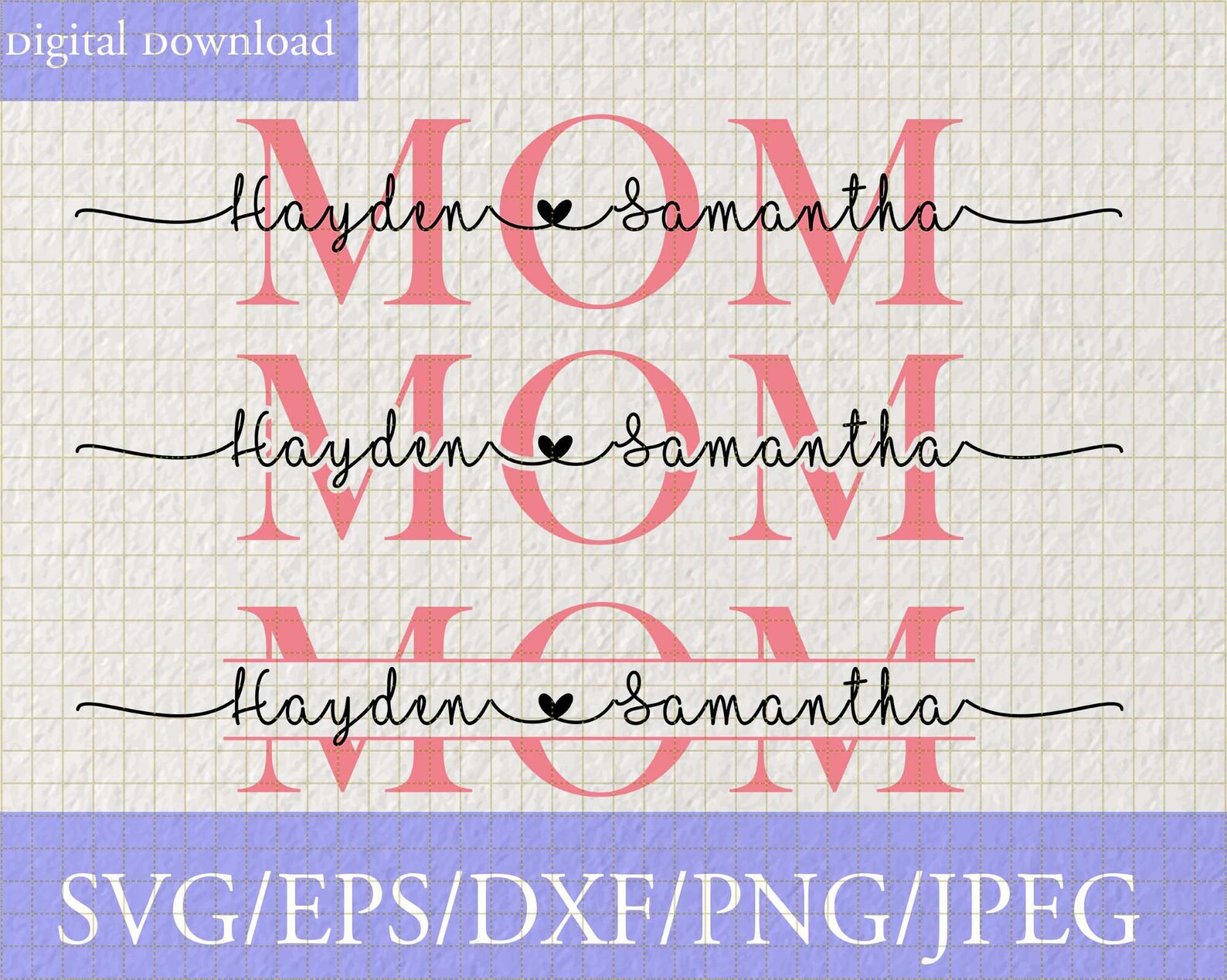 Custom Mom Svg, Personalized Mom Svg With Kid's Names, Mother's Day ...