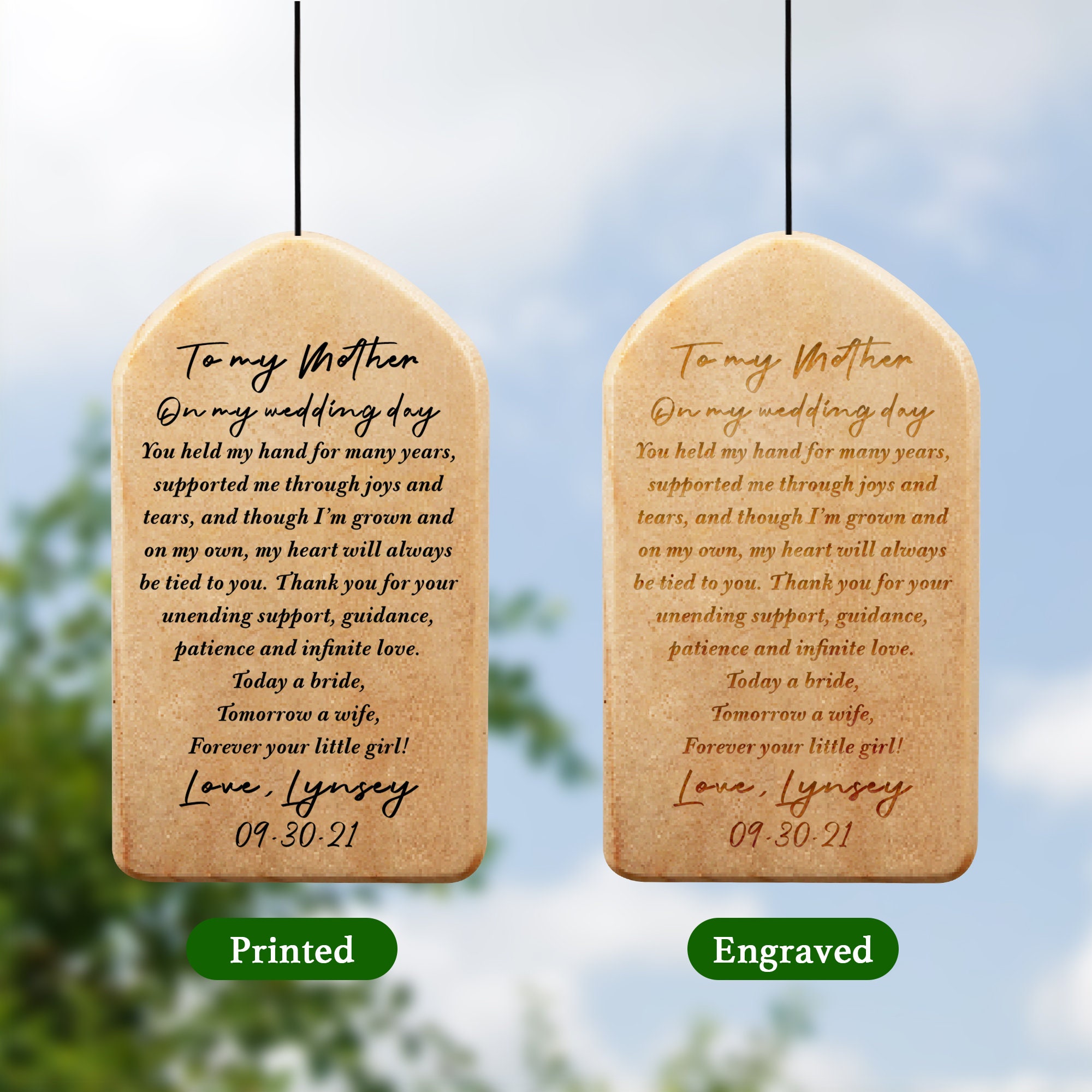 Full Personalized Wedding Wind Chimes for Mother of - Etsy