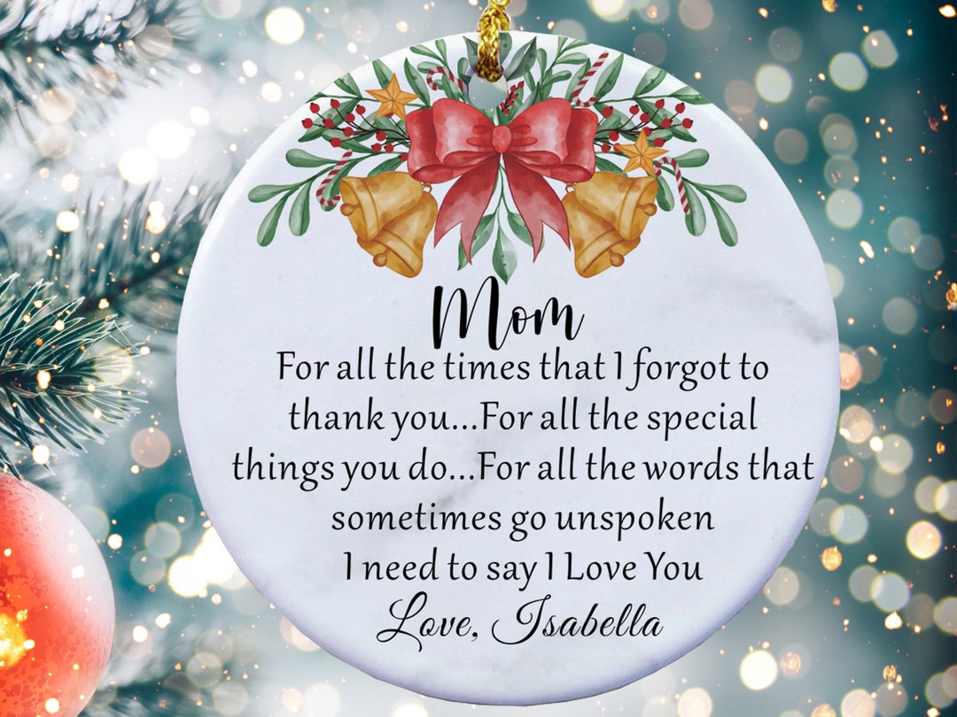 Custom to My Mom Ornament, Christmas Gift for Mom From Daughter, Son ...